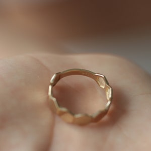 10k/14k/18k Solid Gold Hexagon Ring / Gold Geometric Matching Ring ...