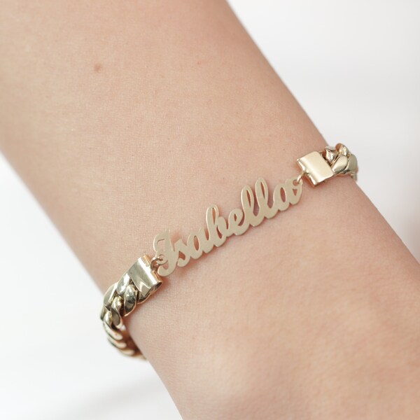 Personalized 14k Gold Name Bracelet - Etsy
