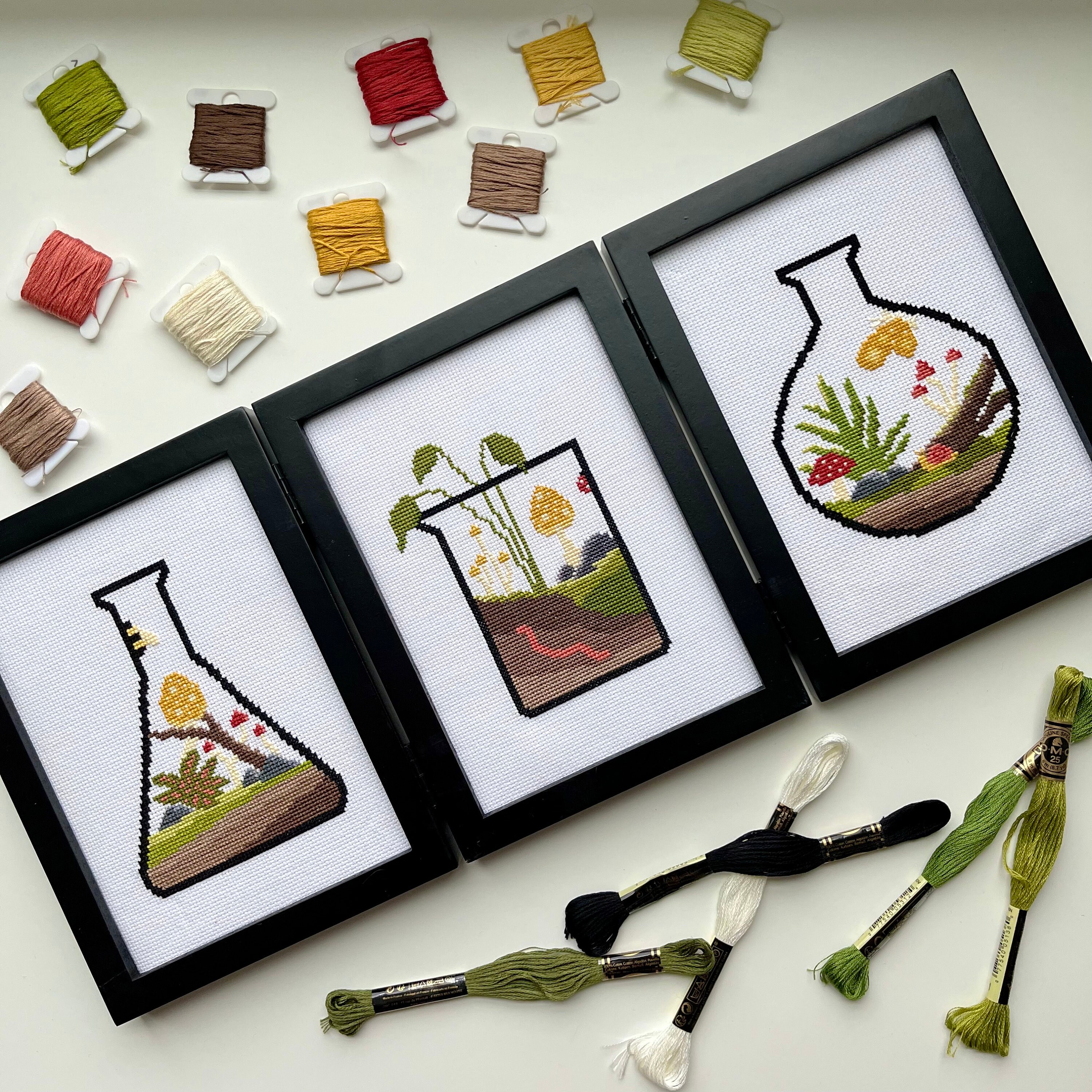 Botany Trio - 3 Cross Stitch Patterns - Digital PDF Download - Etsy