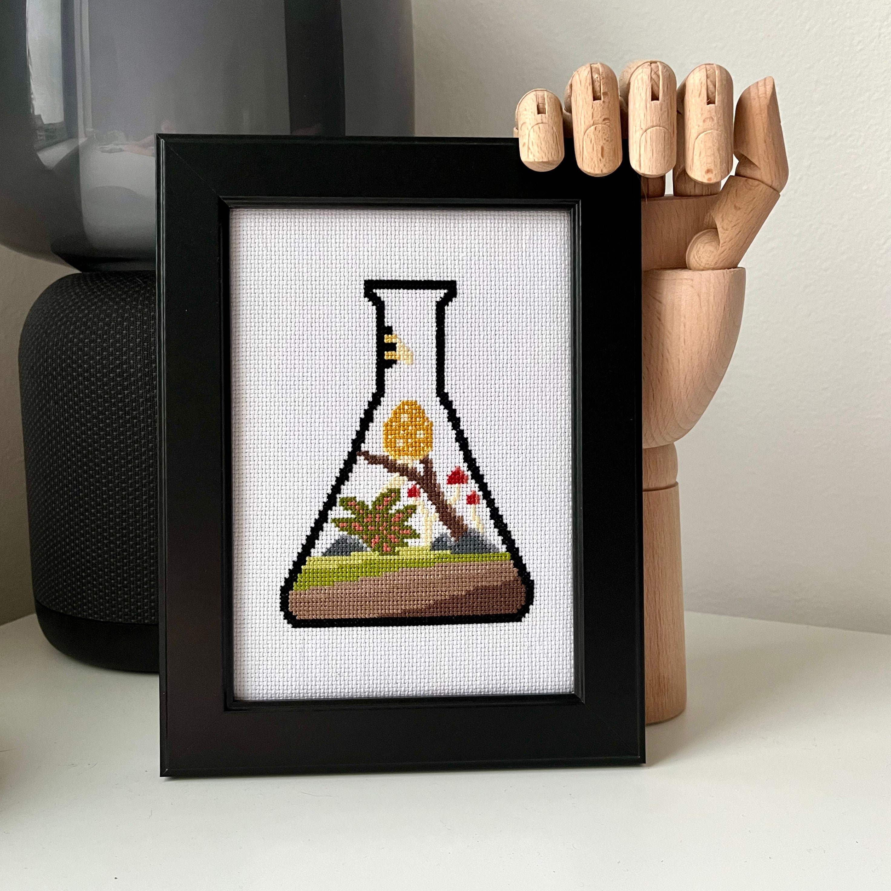 Botany I - Erlenmeyer Flask Cross Stitch Pattern - Digital PDF Download ...