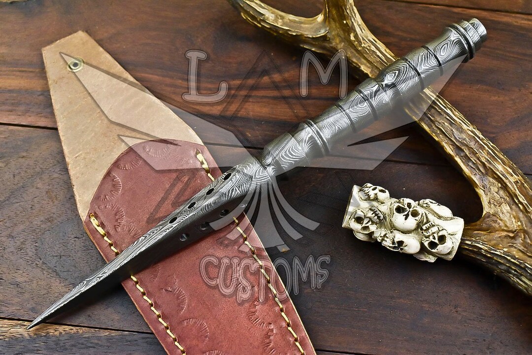 Damascus Boot Knife Ice Pick Dagger Knife Fixed Blade - Etsy