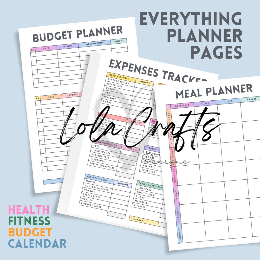 Digital Planner| Budget Planner | Meal Planner |expenses Tracker ...