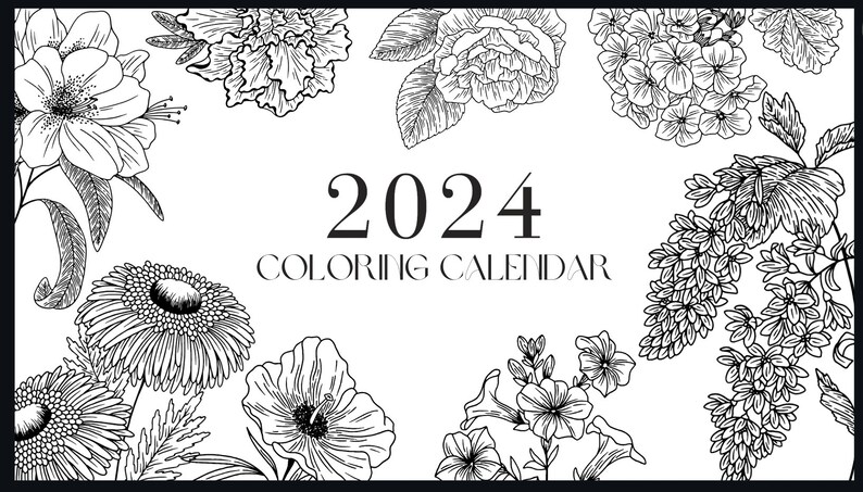 Coloring Calendar 2024 - Etsy