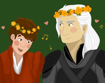 Geralt and Jaskier Art Print - Etsy