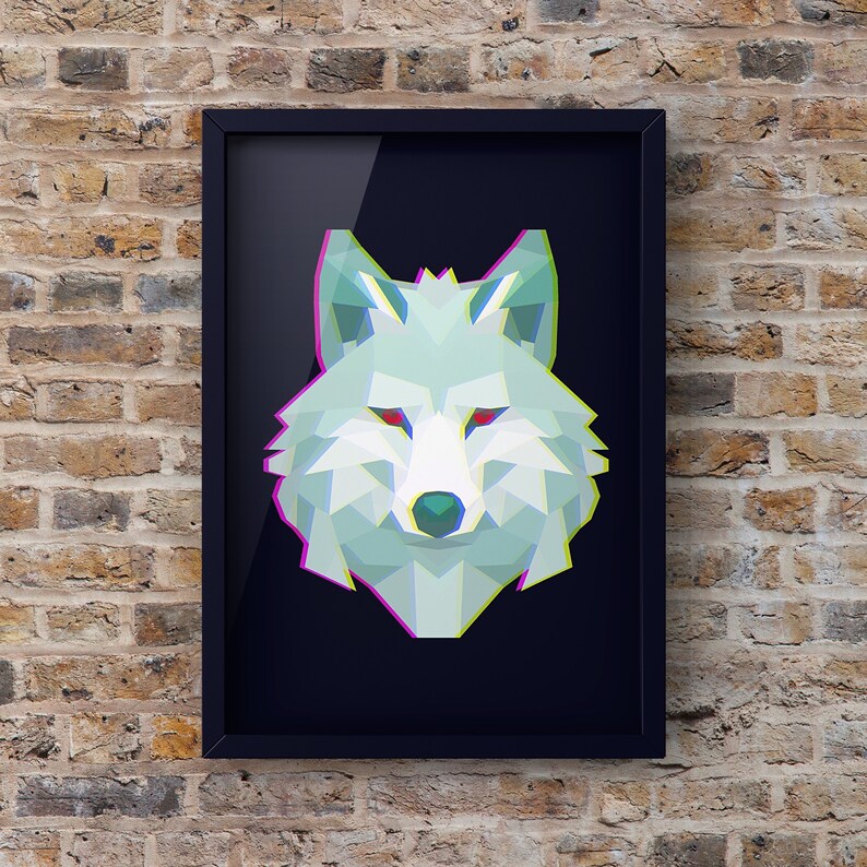 Wolf Polygon Art. Instant Download Digital Print, Wall Decor, Printable ...