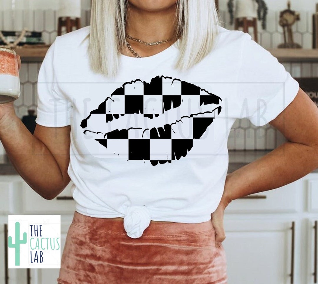 Checkered Flag Lips SVG + PNG Checkers, Sexy, Lips, Racing, Race Fan ...