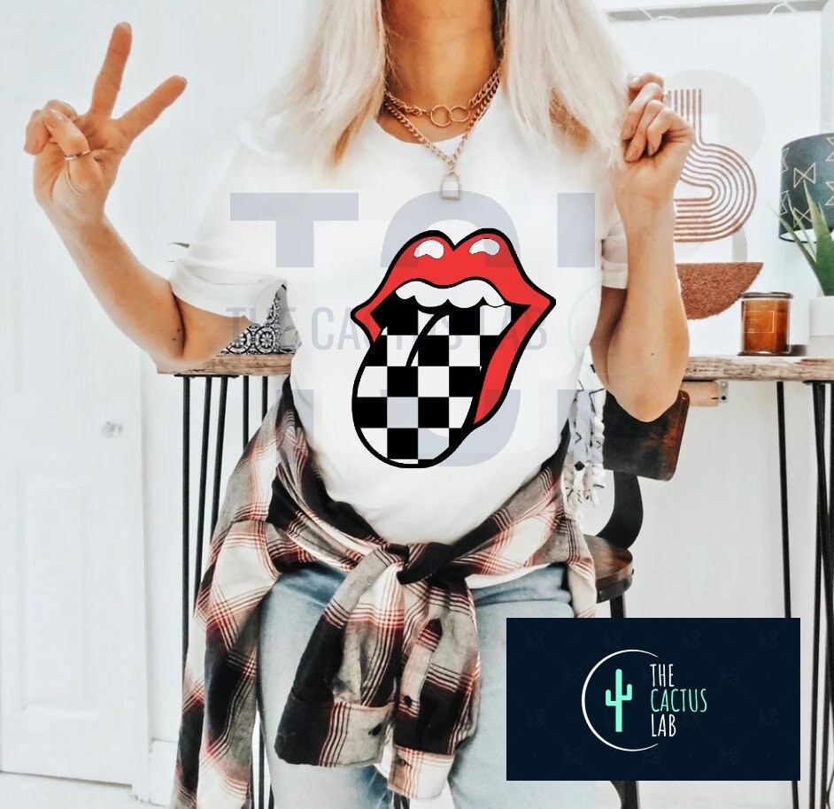 Racing Checkered Flag Lips Tongue SVG/PNG. Racecar Driving - Etsy