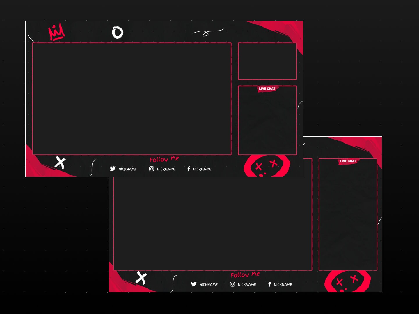 Twitch Animated Overlay Override Pack RED Screens Panels - Etsy