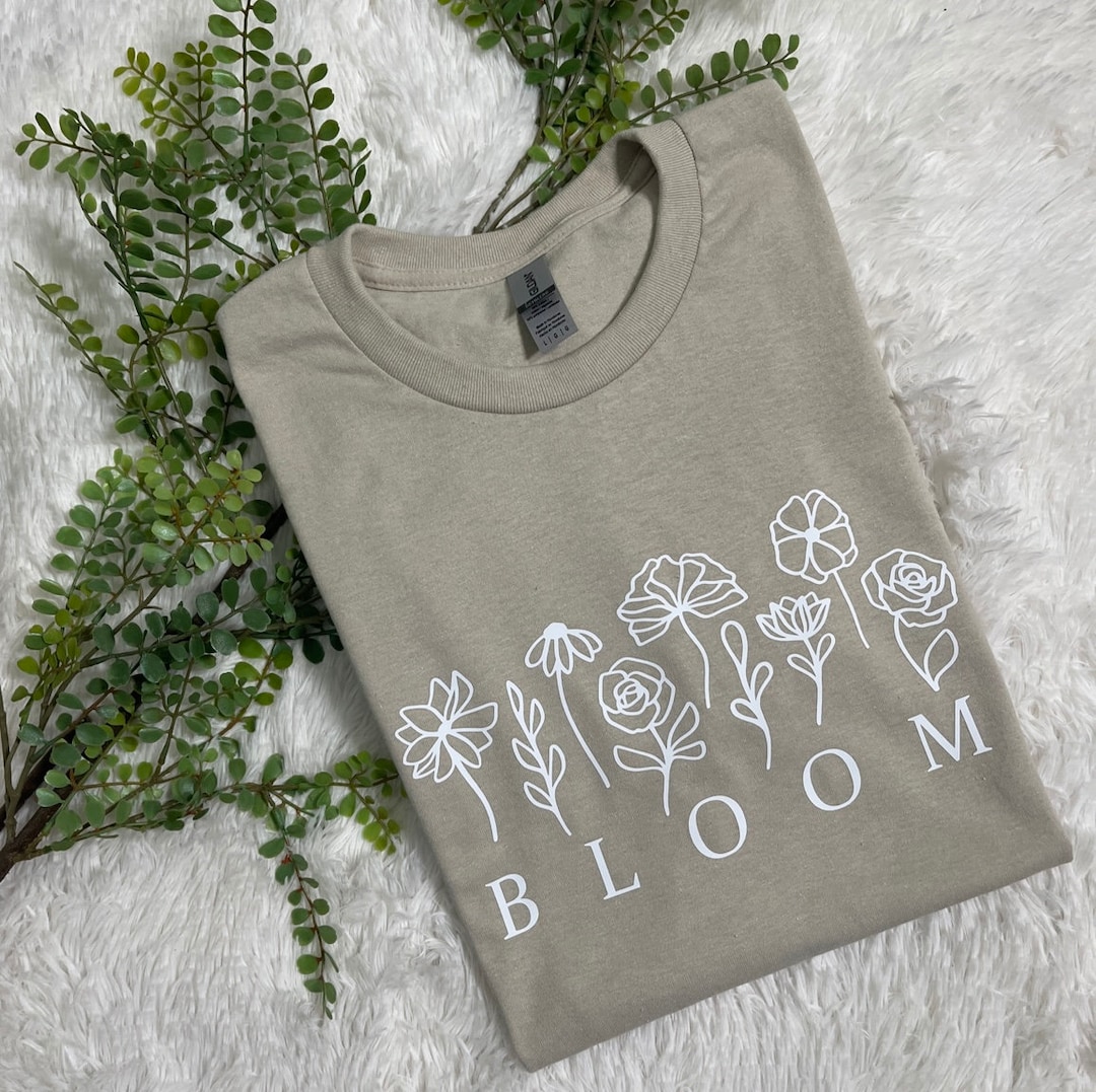 Adult Shirt, Unisex Tee, Bloom Flower T-shirt, Garden T-shirt, Unisex ...