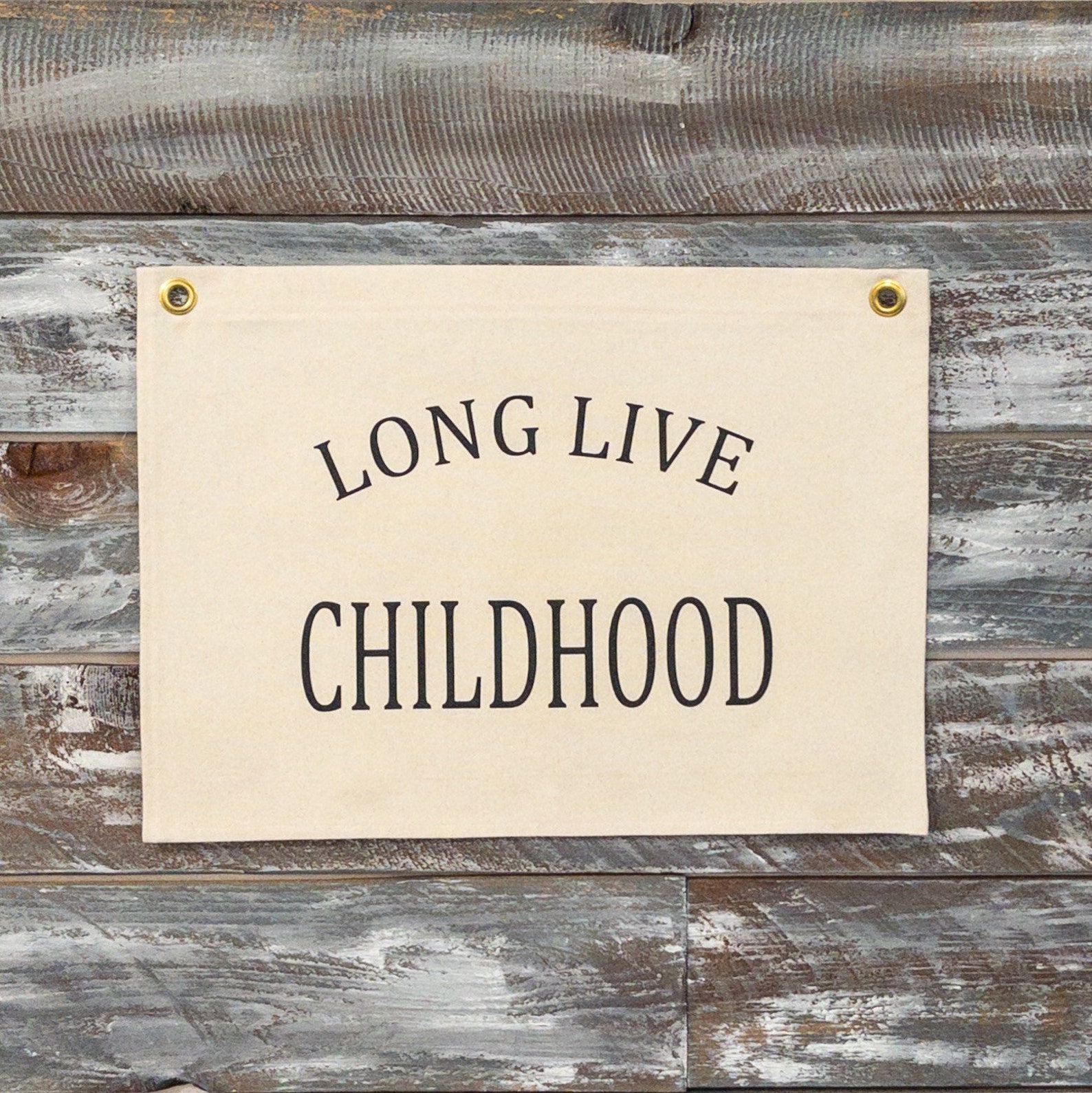 Canvas Banner Sign, Long Live Childhood Canvas Wall Flag, Kids Play ...
