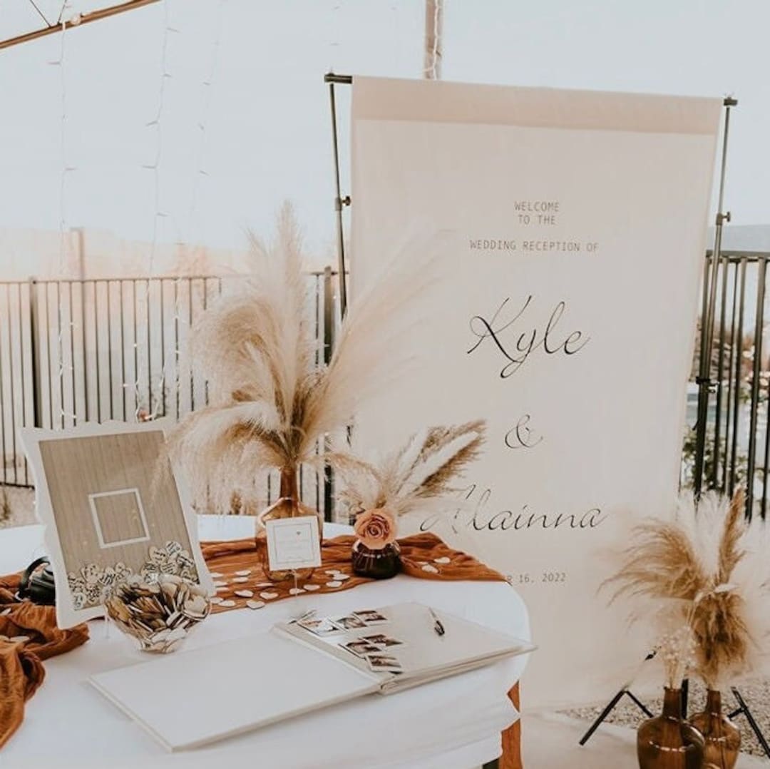 Custom Banner Sign, Personalized Banner Oversize, Wedding Backdrop ...