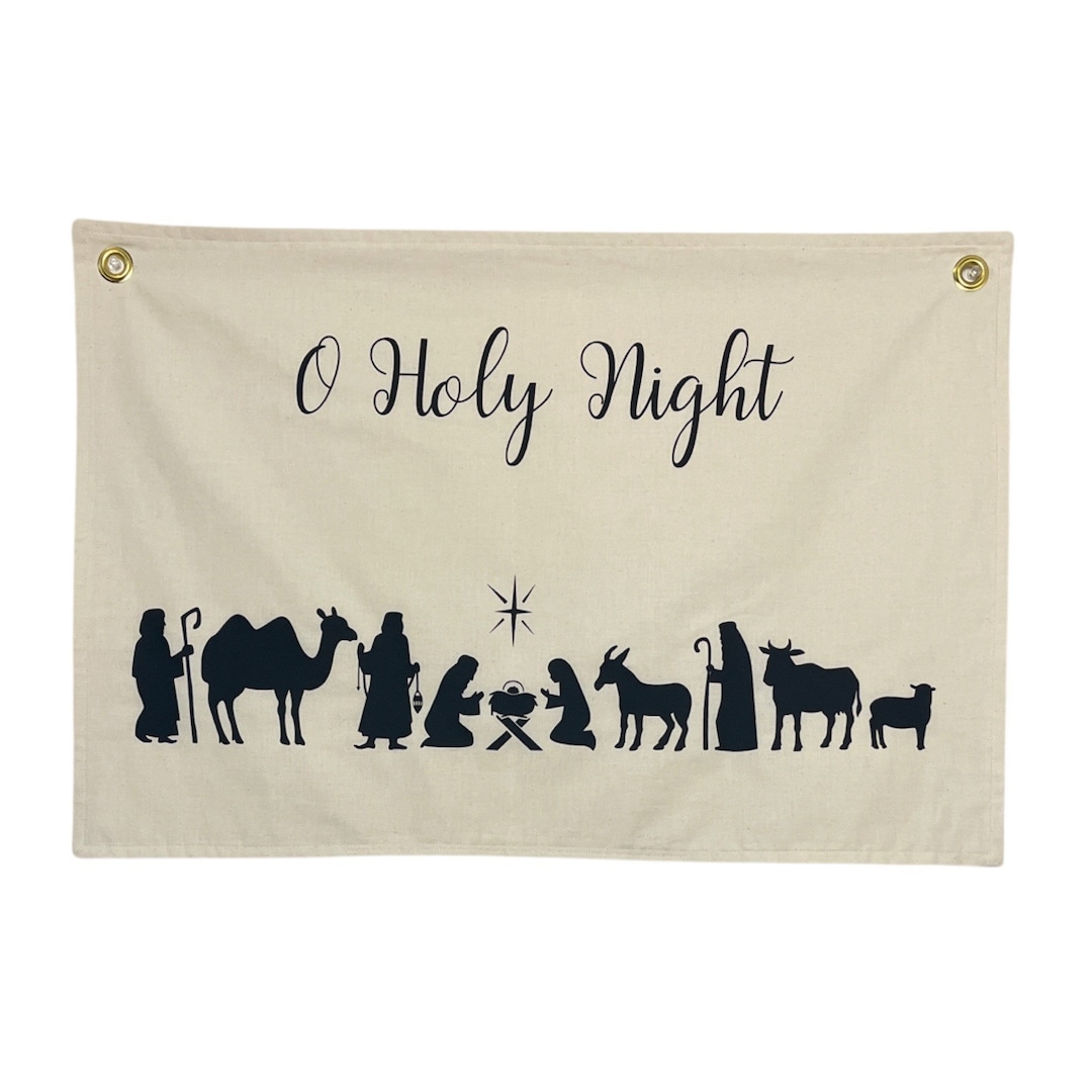 Christmas Nativity Banner, Nativity Wall Flag, Holiday Home Decor ...