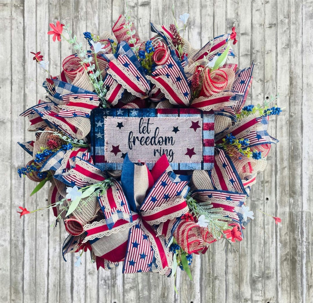 Patriotic Wreath for Front Door , 4th of July/memorial Day Door Decor ...