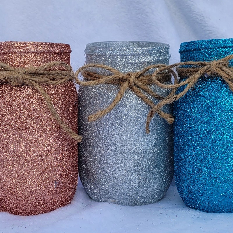 Glitter Mason Jars - Etsy