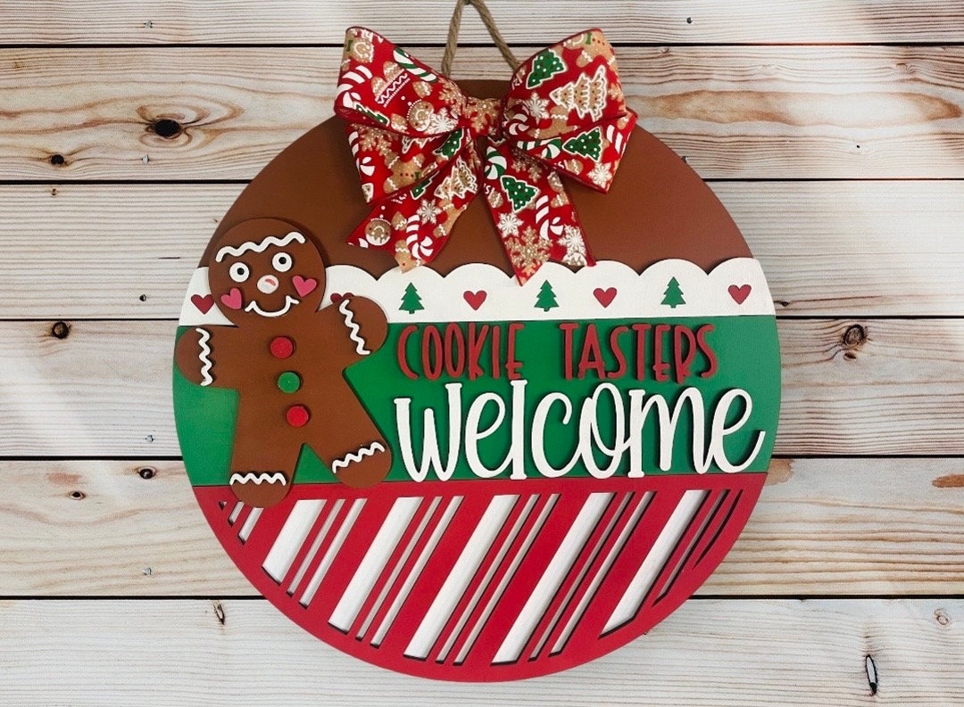 Gingerbread Welcome Cookie Tasters Door or Wall Hanger, Candy Themed ...