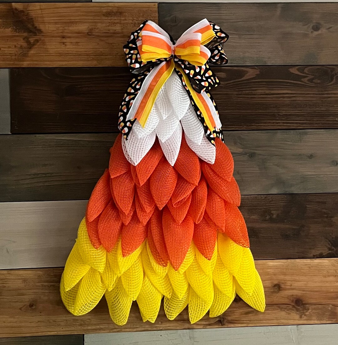 Candy Corn Door Hanger , Candy Corn Wreath, Halloween Door Hanger, Fall ...