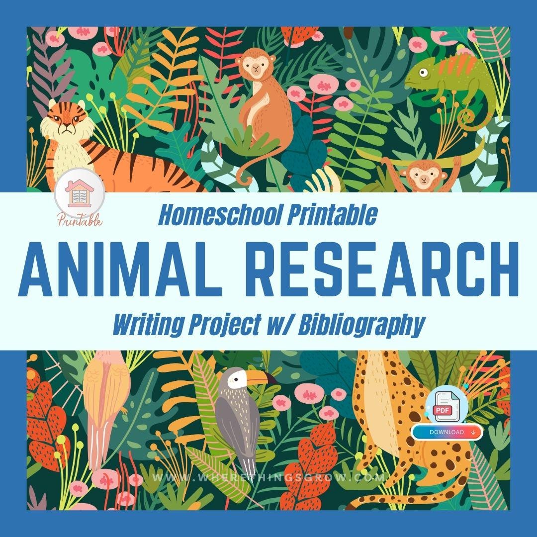 Animal Research Report Project: Middle School Homeschool Unit (PDF ...