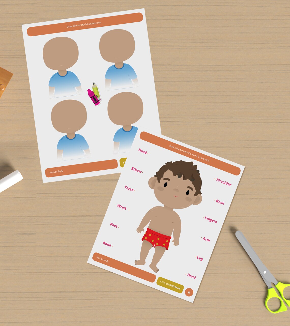 Body Parts Activities boy Printable Activity for Kids. 7 - Etsy