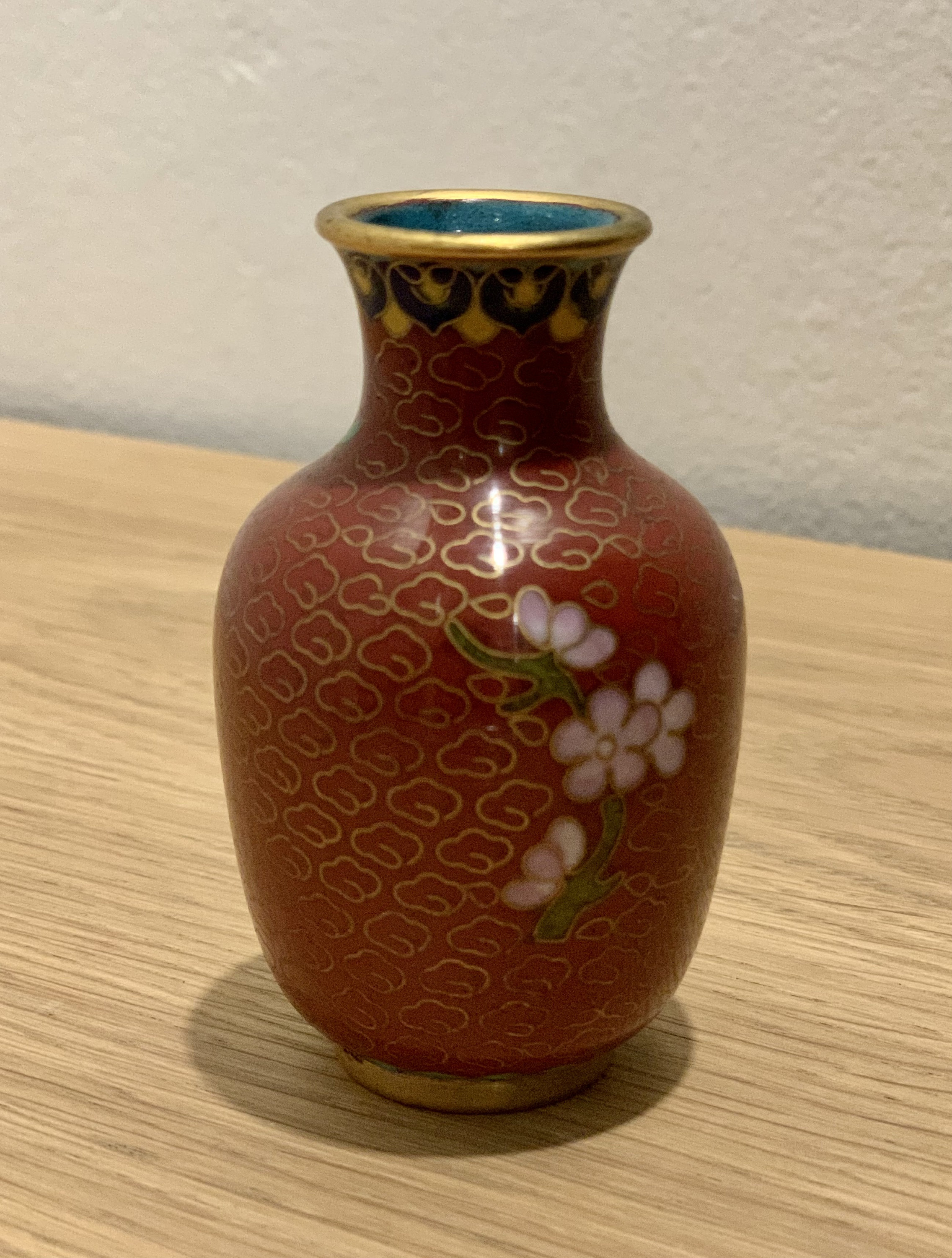 Vintage Cloisonné Small Metal Vase - Etsy