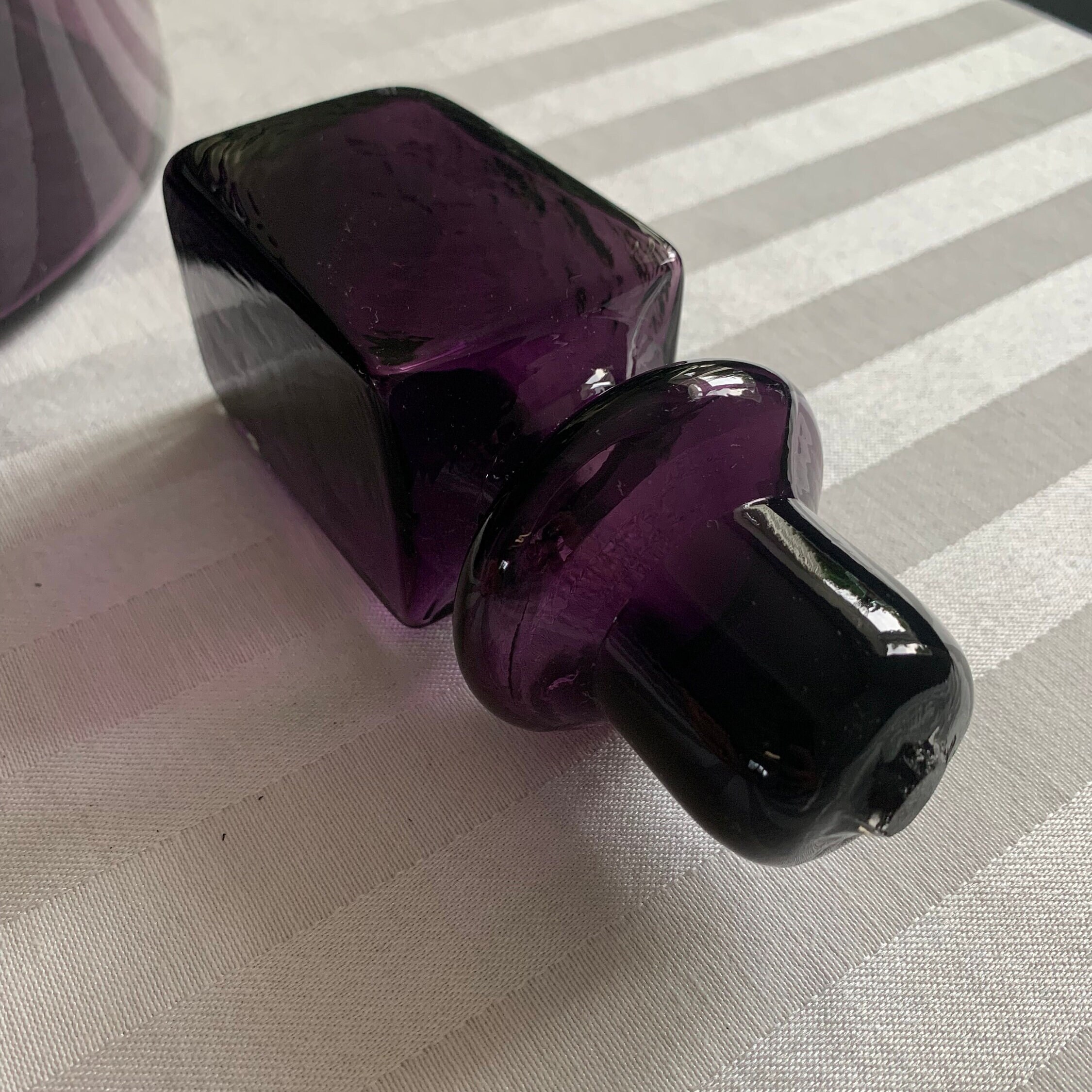 Vintage Amethyst Decanter Extra Large Sized Beautiful Purple Glass ...