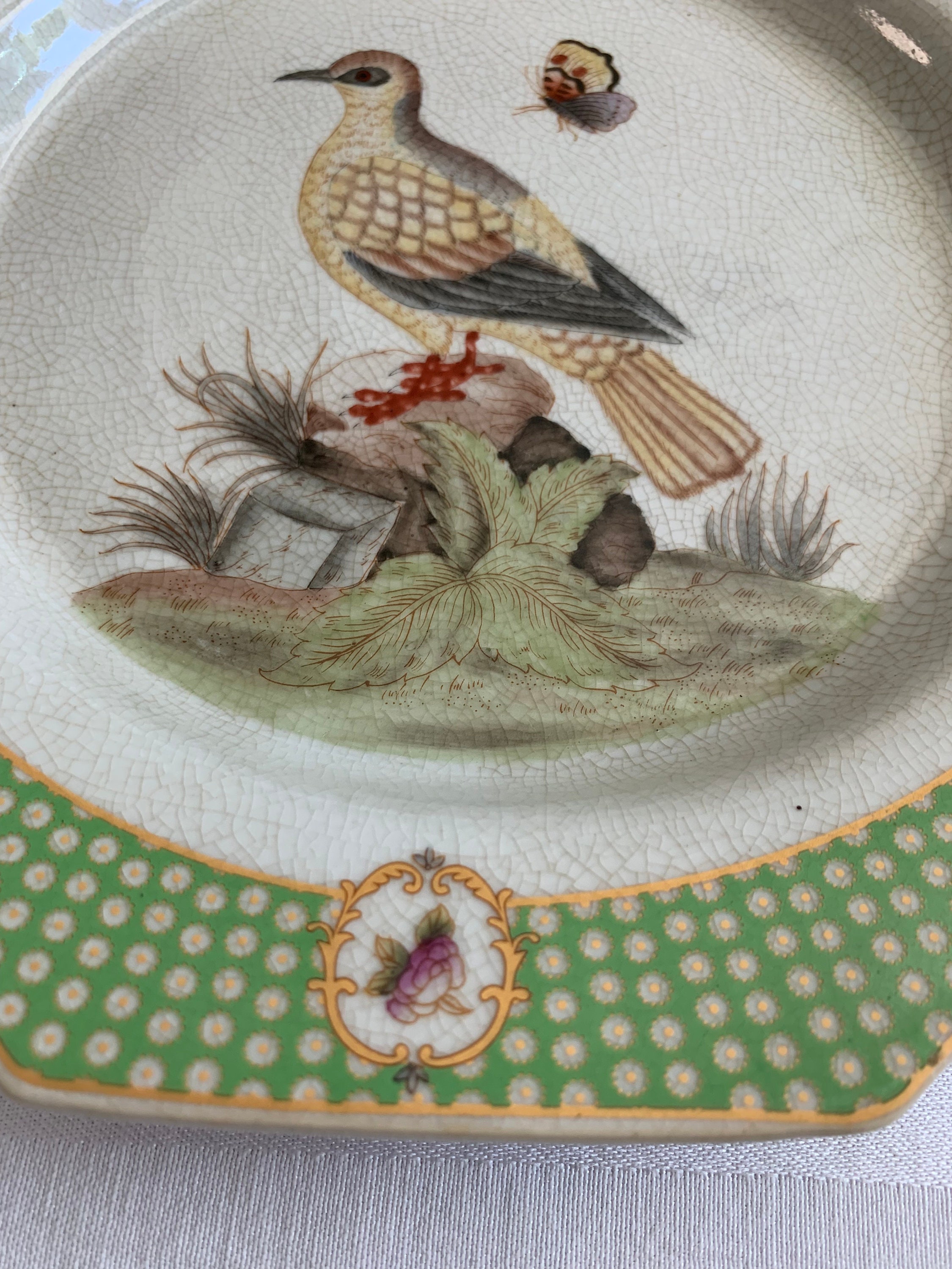 Vintage Bird and Butterfly Chinese Wall Hanging Plate green - Etsy