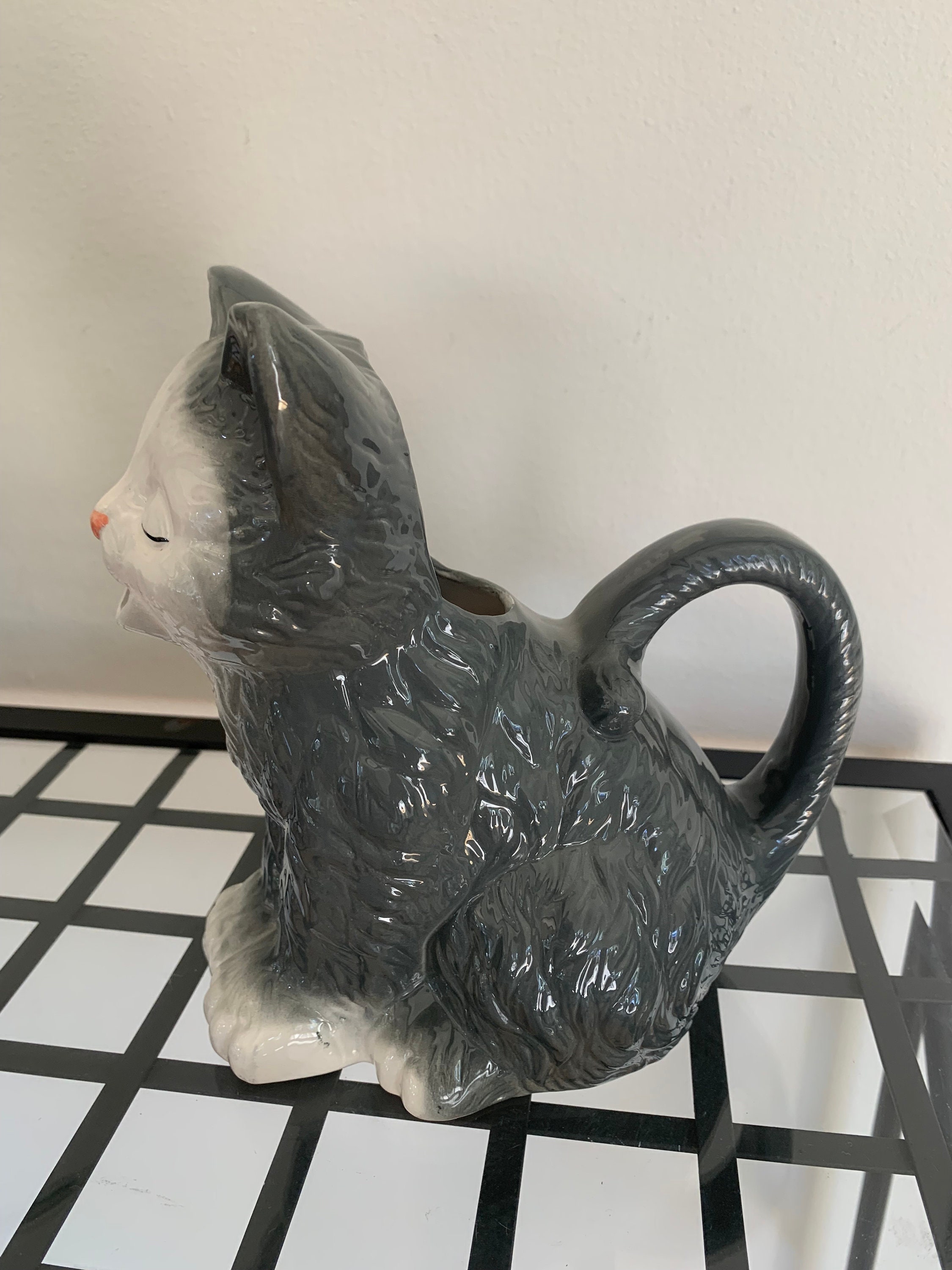 Vintage Cat Creamer Pitcher pretty Kitty by Seymour Mann Hand Painted ...