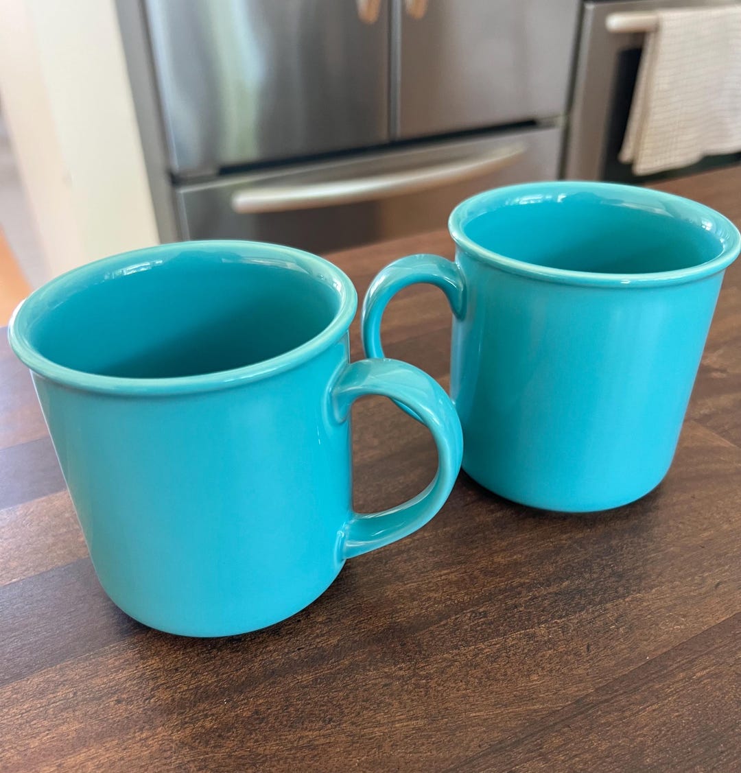 Vintage Stoneware Mugs Set – Teal Blue, Japan Coffee Tea Cups - Etsy