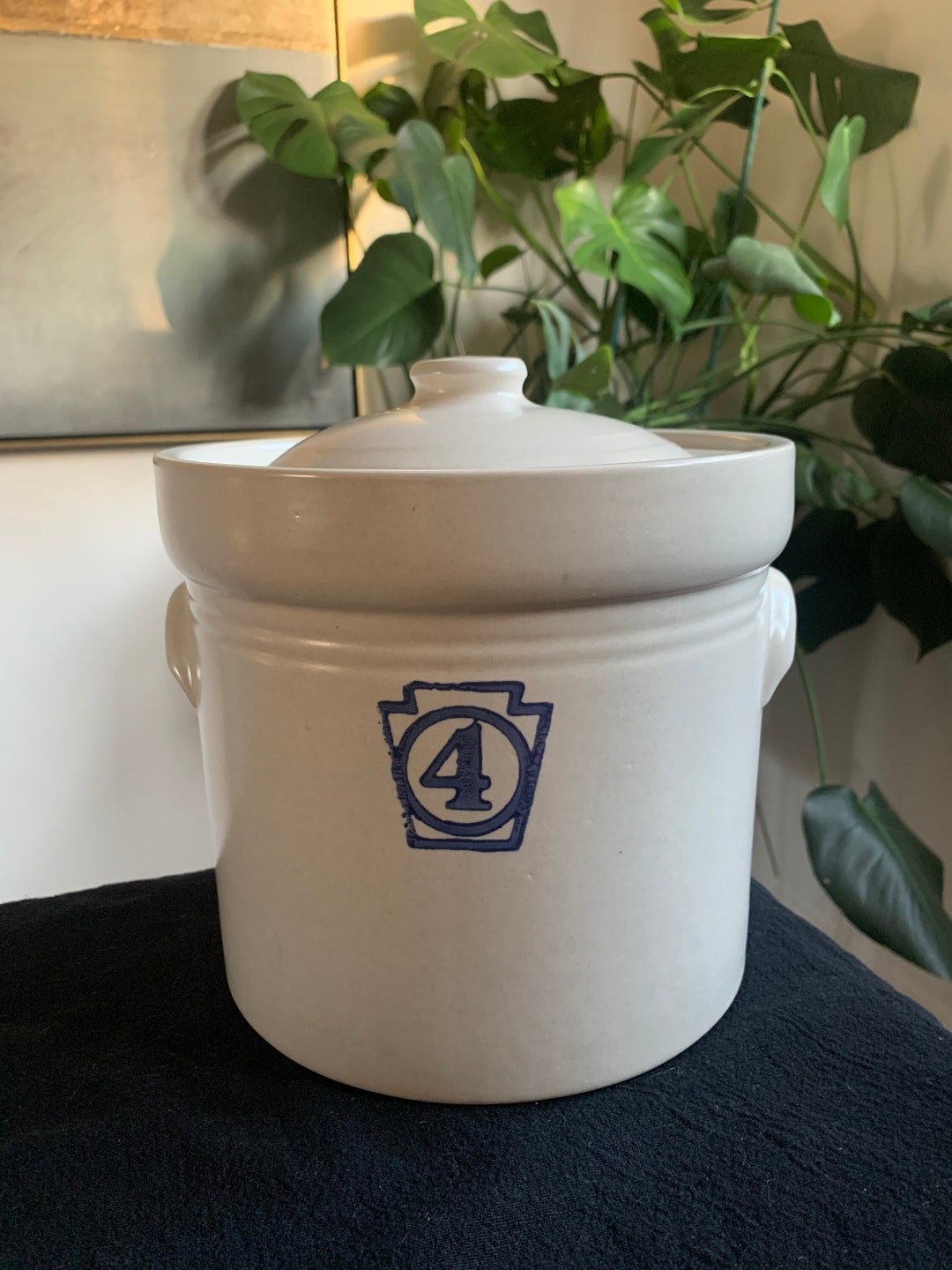 Vintage Yorktowne by Pfaltzgraff Canister With Blue Keystone No. 4 Upon ...