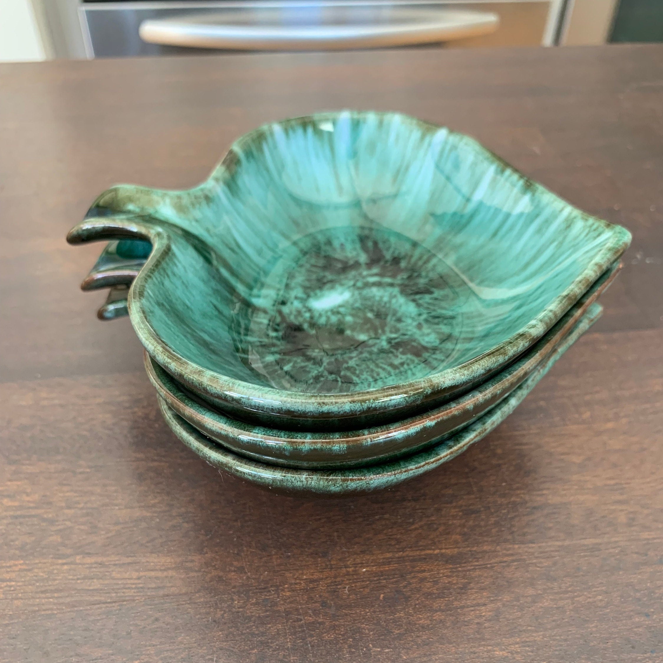 Vintage Blue Mountain Pottery Canada- Set of 3 Spade Shaped Dishes ...