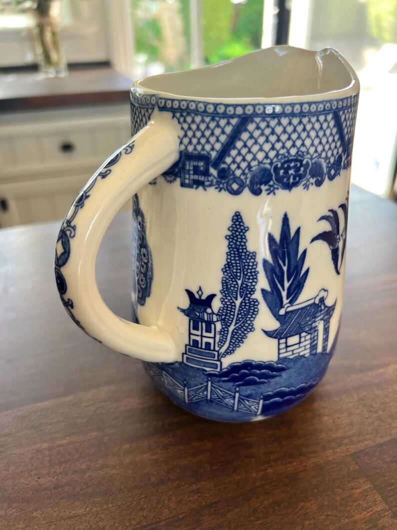 Adorable Vintage Blue & White Pitcher From Japan Garden Themed Japanese ...
