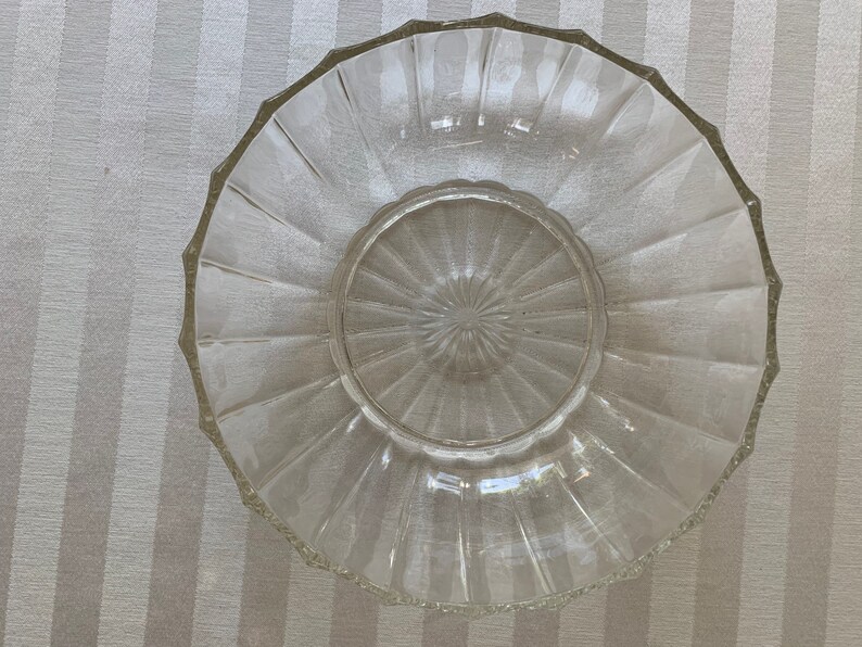 Gorgeous Vintage Clear Ribbed Glass Serving Bowl - Etsy