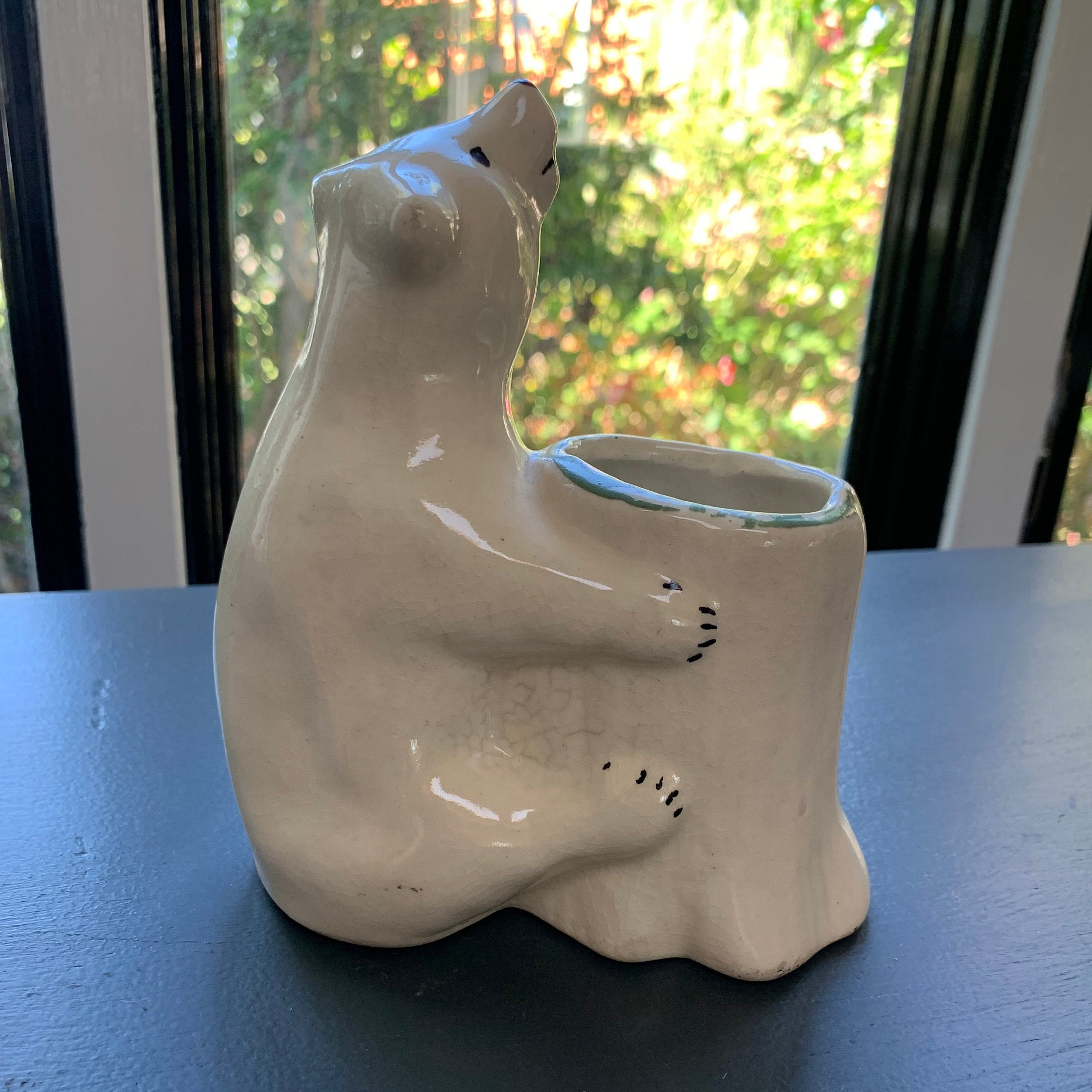 Vintage Polar Bear Planter Art Pottery Depicting a White - Etsy