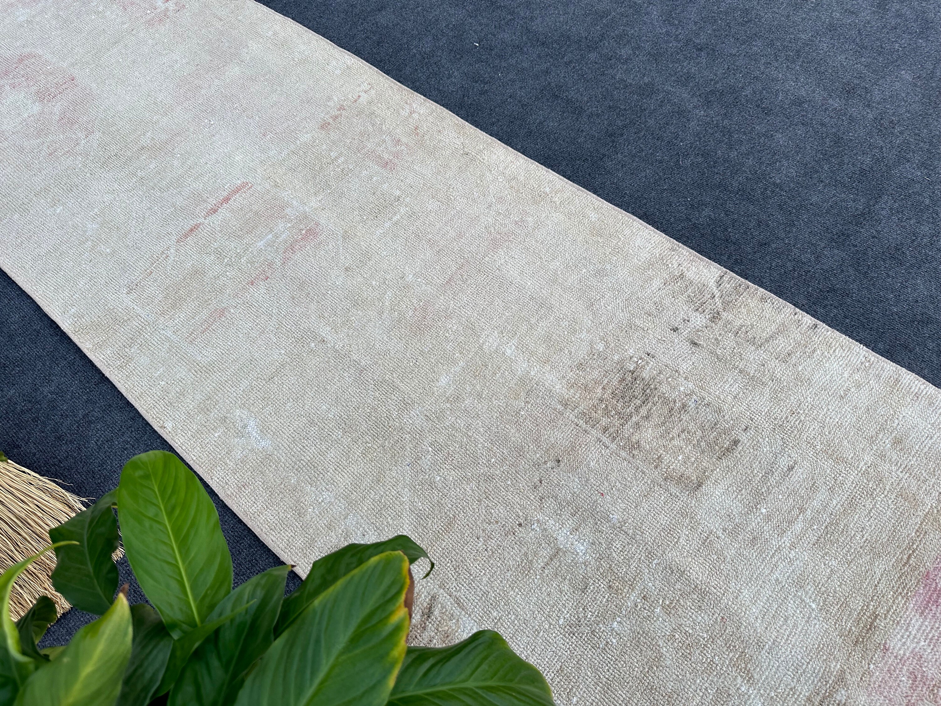 2'43 X 7'74 Oushak Runner Rug, Vintage Runner, Distressed Runner, Faded ...