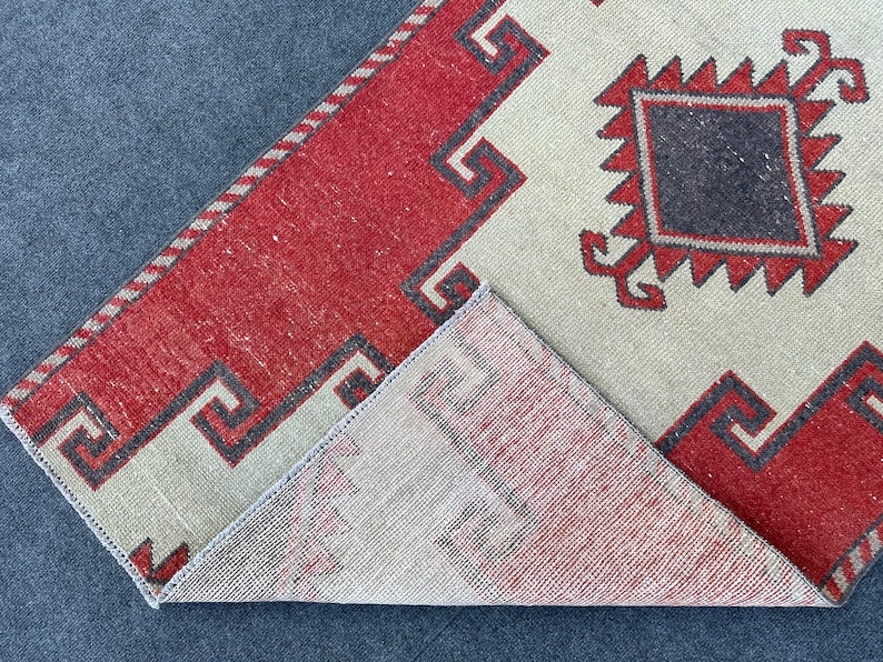 2.89 X 9.74 Ft Vintage Oushak Wool Runner Rug: Red Hallway Rug - Etsy UK