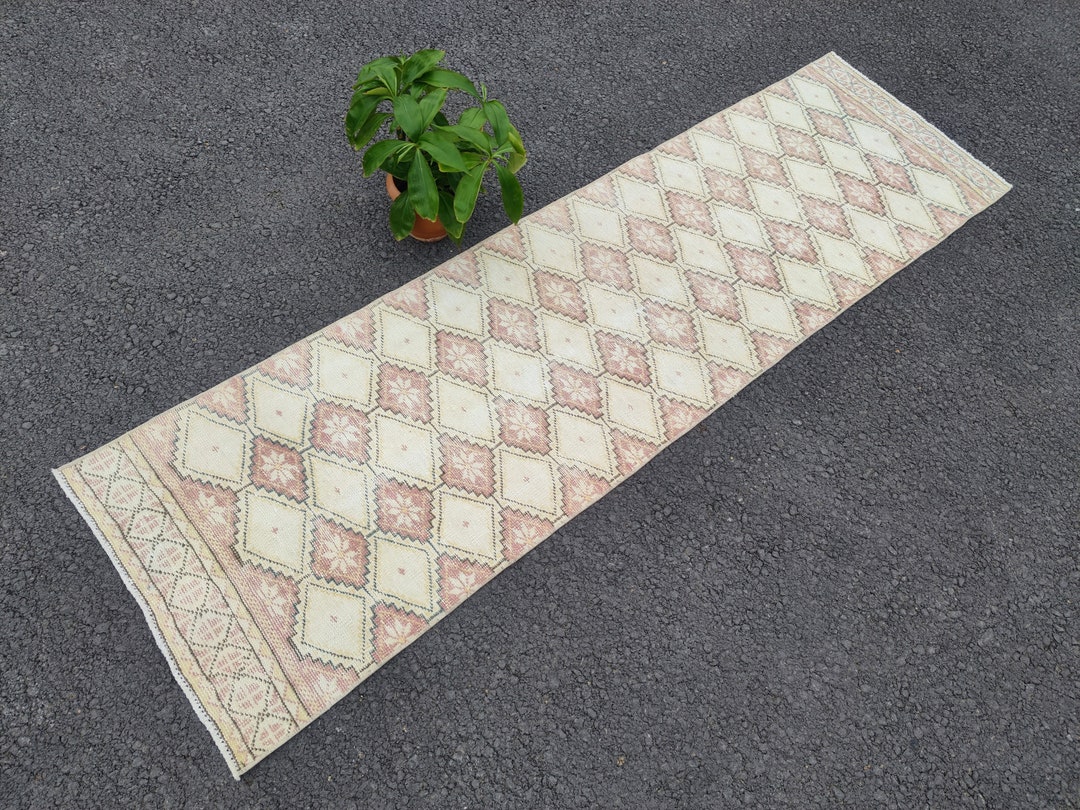 2 X 8 Vintage Hallway Runner, Oushak Neutral Runner, Interior Faded ...