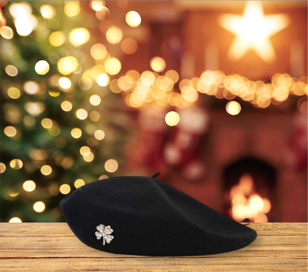 Winter Warm Black Beret Hat French Style Beret With - Etsy