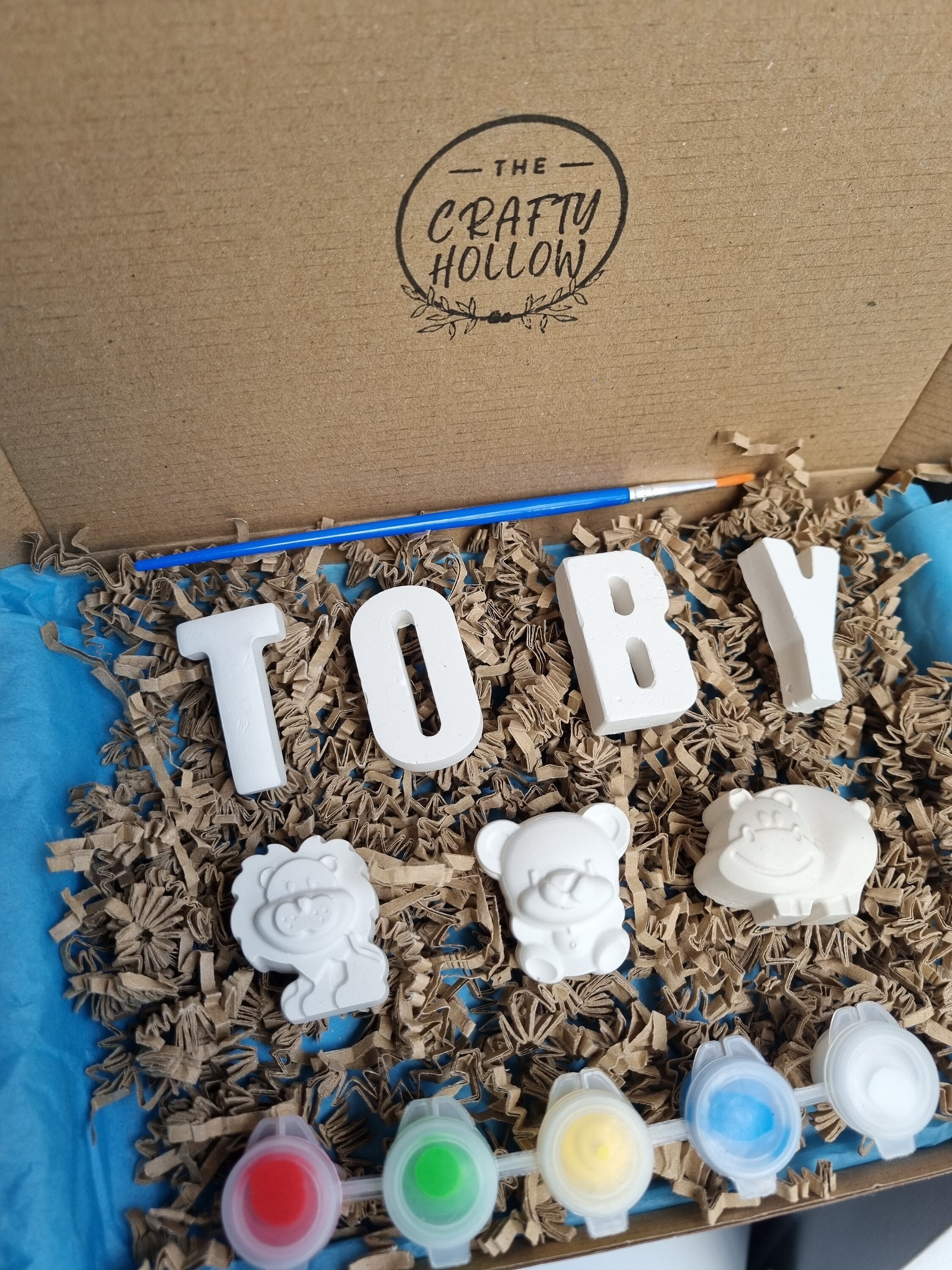 Personalised Paint Your Own Name Set, Craft Kit for Kids, Party Favours ...