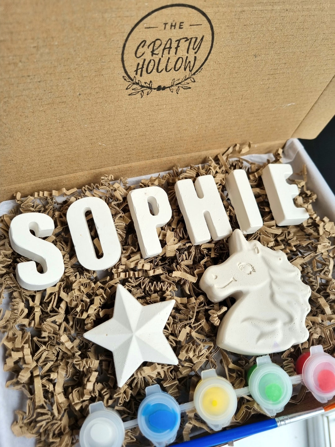 Personalised Paint Your Own Name Set, Craft Kit for Kids, Party Favours ...