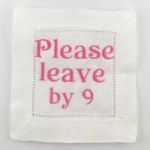 Please Leave by 9:00pm! Linen Cocktail Napkins, Set of 4, Monogramming ...