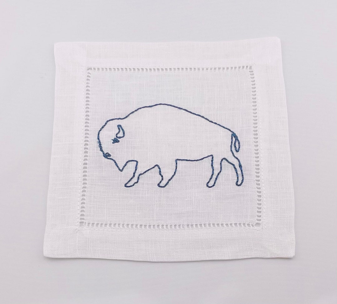 Yellowstone Bison, Buffalo Linen Cocktail Napkins, Set of 4 - Etsy