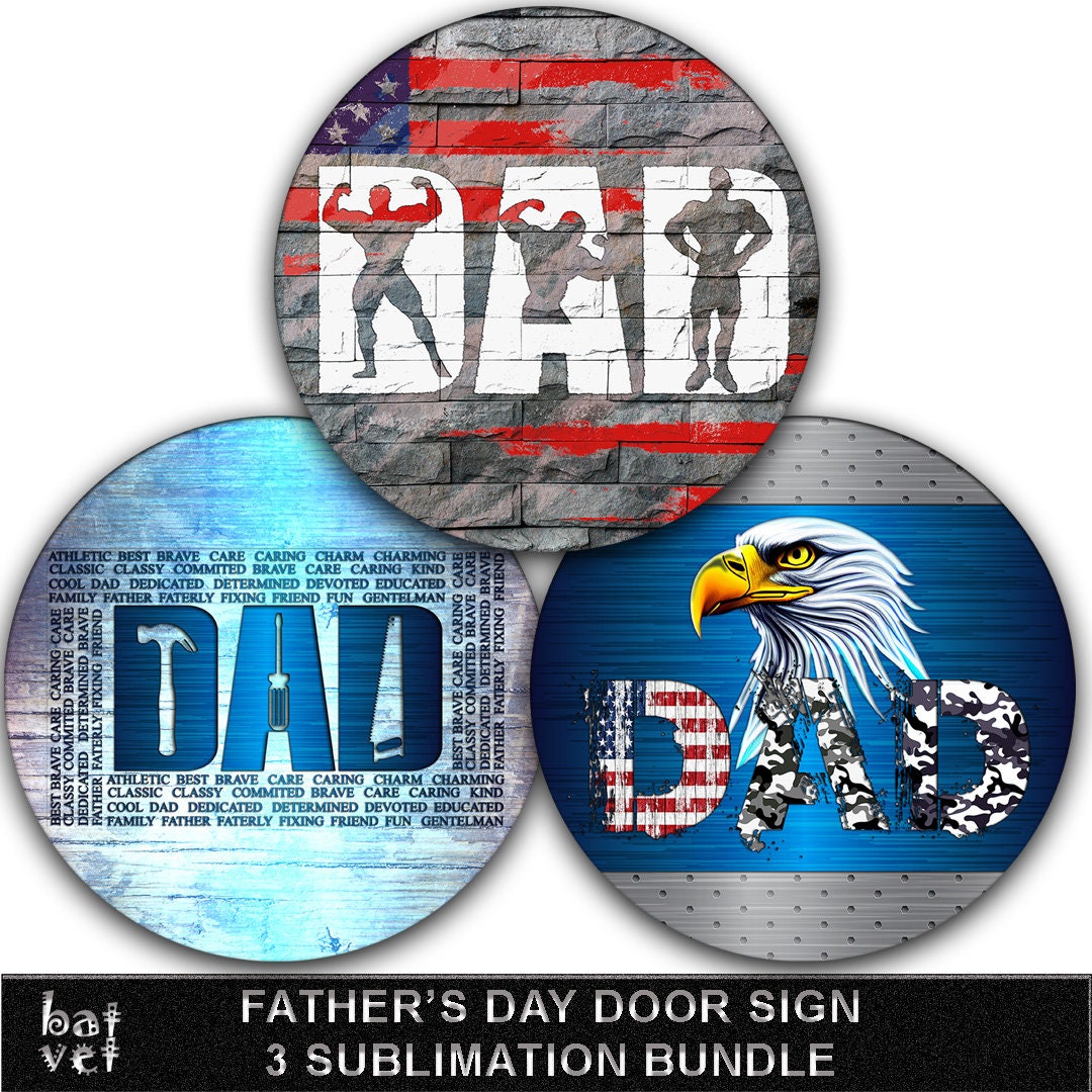 Fathers Day Door Hanger Bundle SVG Fathers Day Sublimation Door Sign ...