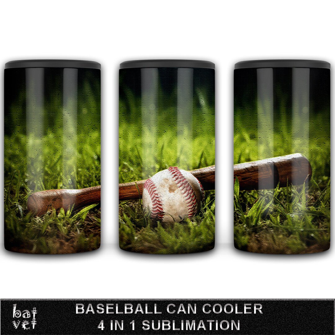 4 in 1 Baseball Can Cooler PNG Baseball Can Wrap Design Baseball Can ...
