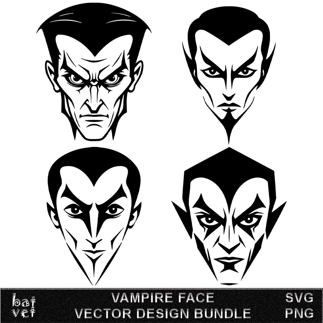Vampire SVG Vector File Bundle Vampire Face SVG Vampire - Etsy