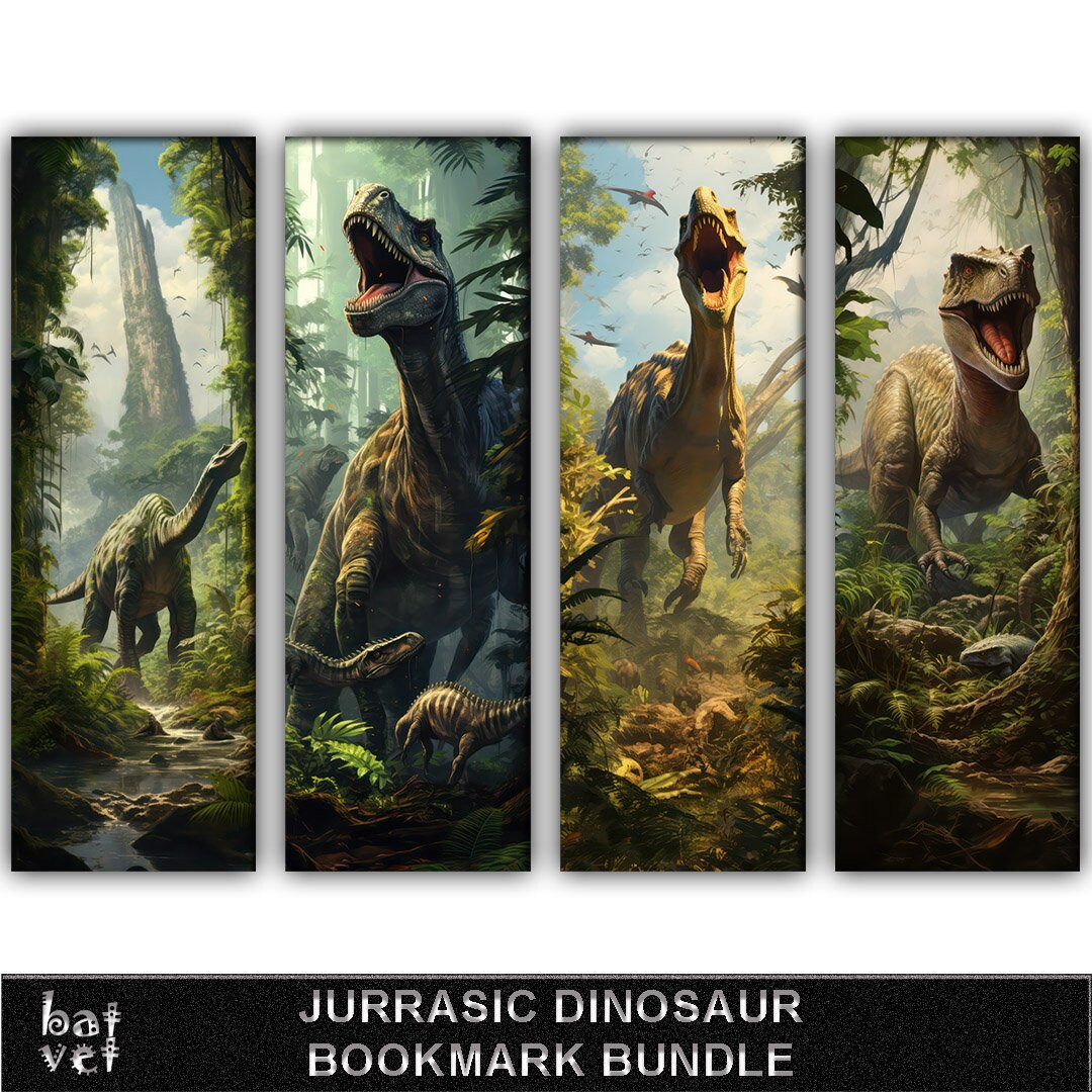 Dinosaur Bookmark Bundle Jurassic Bookmark Design History Bookmark ...