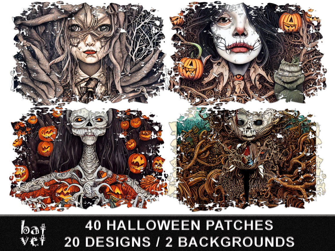 Creepy Halloween Sublimation Background Bundle Distressed - Etsy