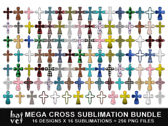 Cross Sublimation PNG Mega Bundle Christian Cross Designs - Etsy