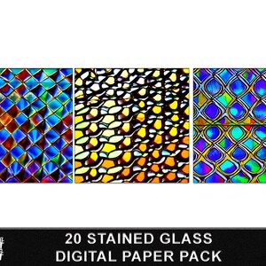 Stained Glass Digital Paper Pack Stained Glass Background Bundle ...