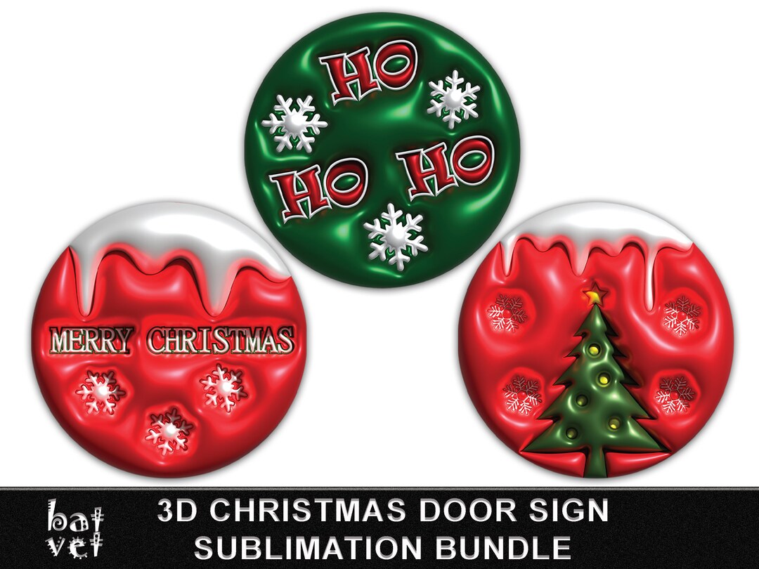 3D Christmas Door Sign Bundle Inflated Christmas Door Decor - Etsy