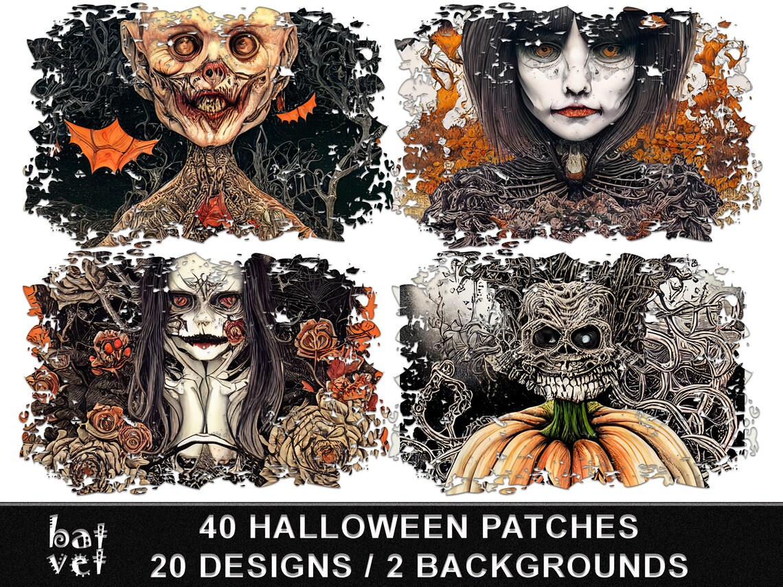 Creepy Halloween Sublimation Background Bundle Distressed - Etsy
