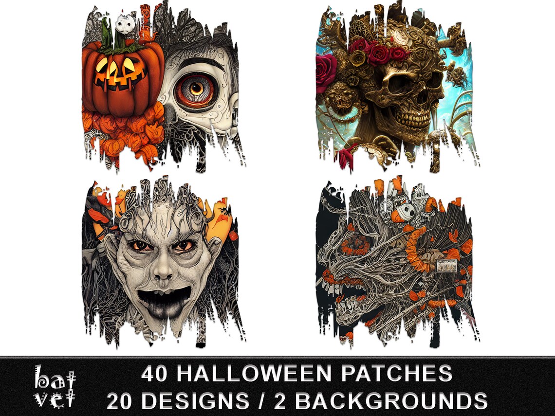 Creepy Halloween Sublimation Background Bundle Distressed - Etsy